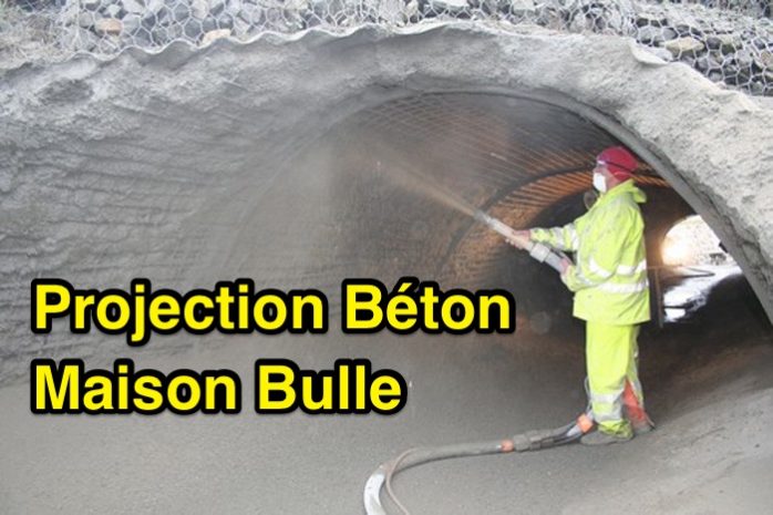 Projection béton dans une maison bulle | habitat bulles